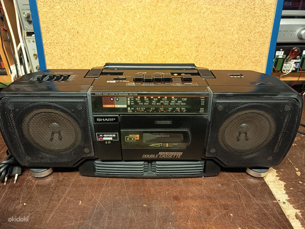 Sharp WQ-T238H Stereo Radio Cassette Recorder, Twin Mechanis - Tallinn, Kassettdekid – okidoki