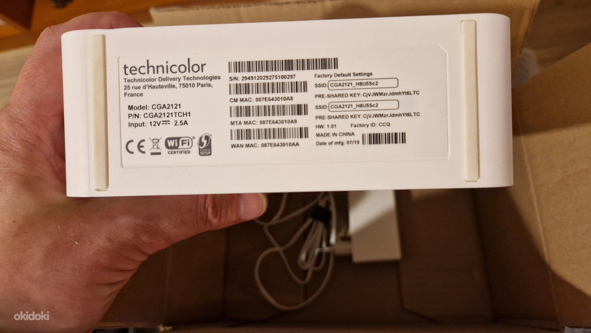 Cable modem / WiFi(5) router Technicolor CGA2121 - Maardu, Harjumaa ...