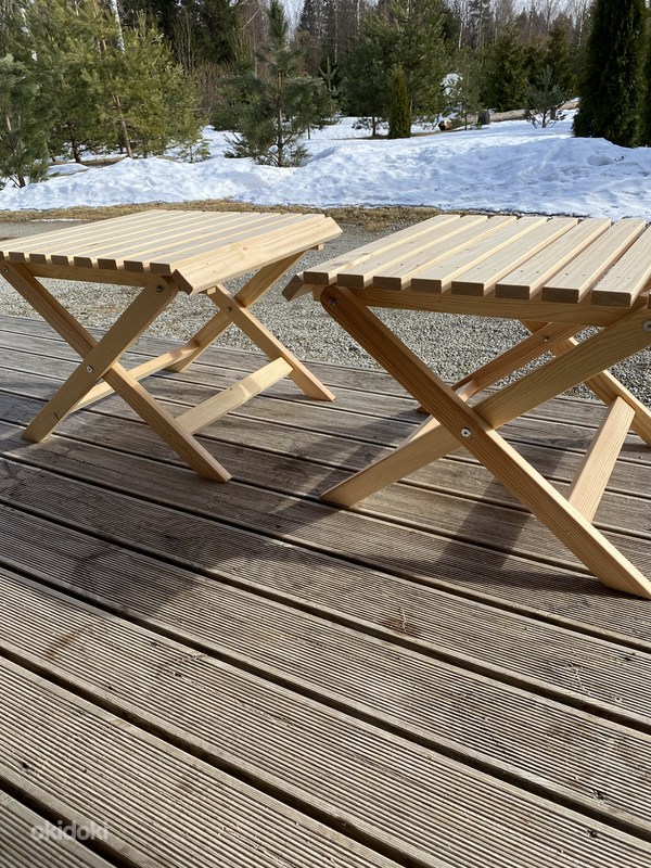 2 складные скамейки из массива дерева, НОВЫЕ, размеры 60x54. - Rapla ...